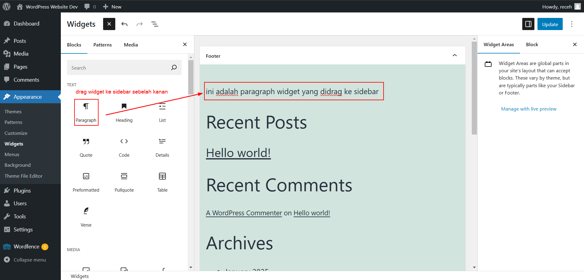 Tutorial Cara Memasang Widget di WordPress (Terbaru)