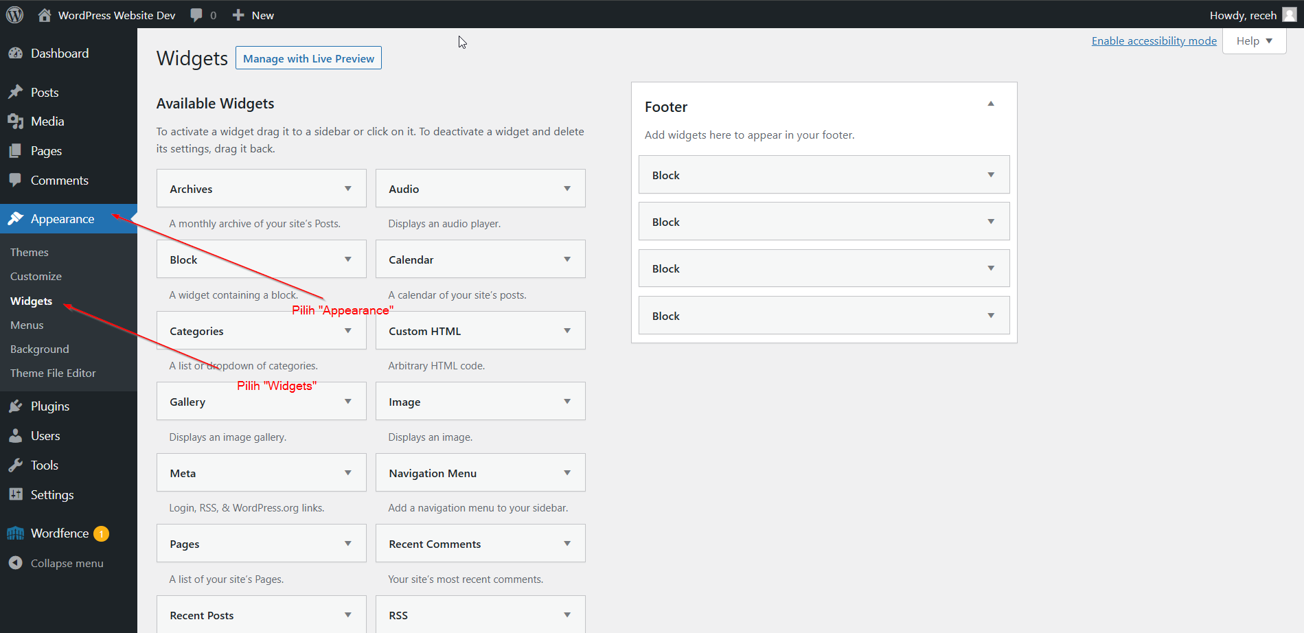 Tutorial Cara Memasang Widget di WordPress (Terbaru)